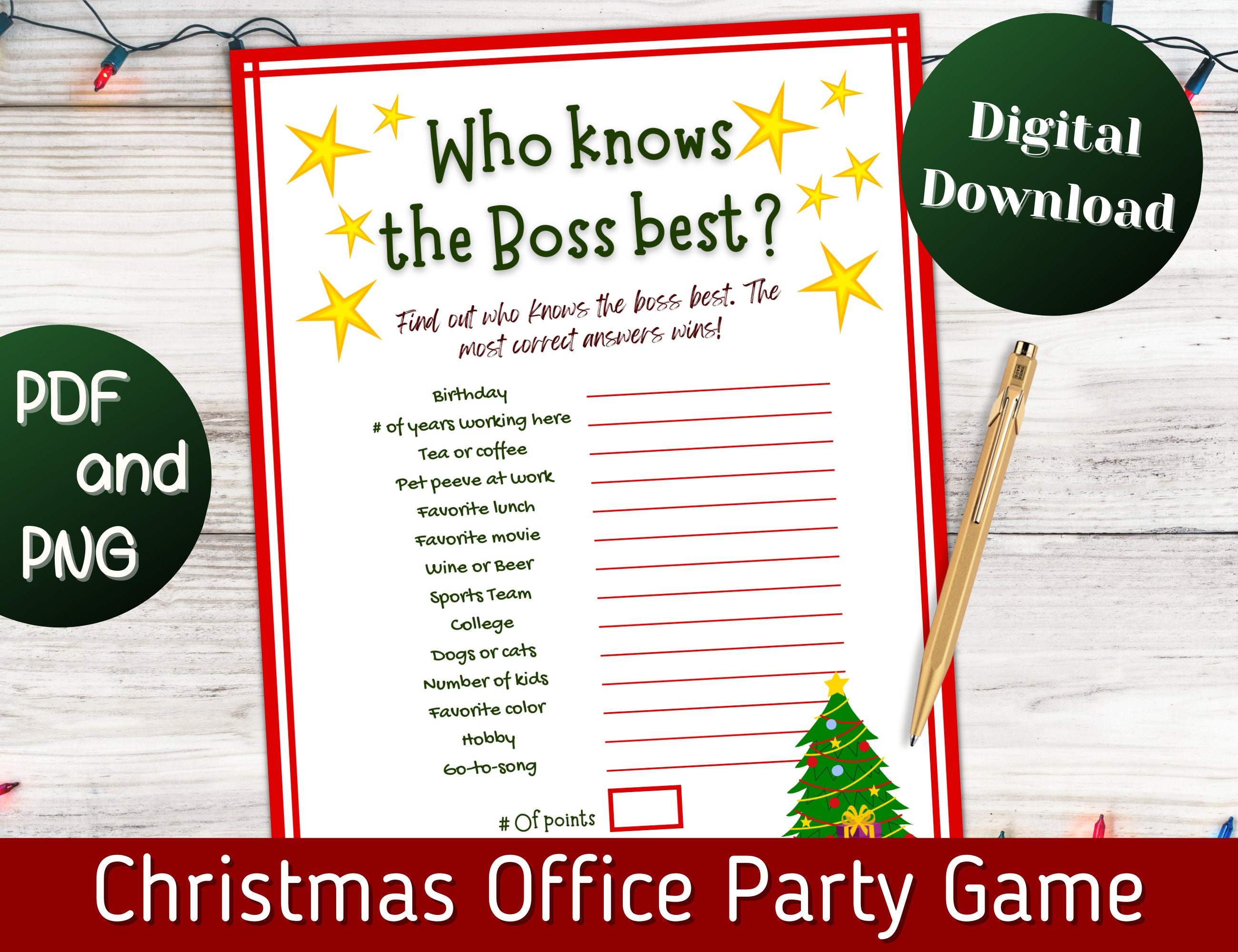 Christmas Who Knows the Boss Best, Office Party Game, Holiday Office ...