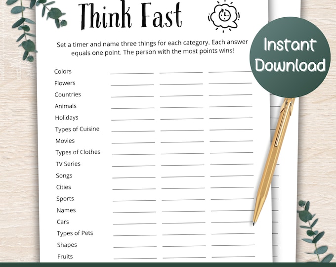 Office Think Fast Game Team Building Games, Coworker Games Workplace ...