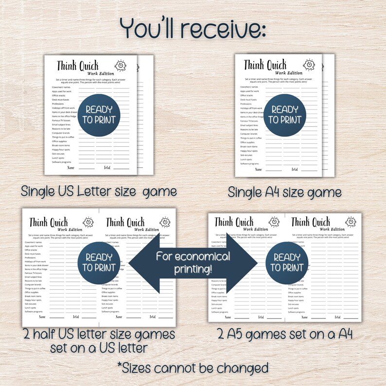 Think Quick Work Edition, Office Party Game, Game for Work, Team ...