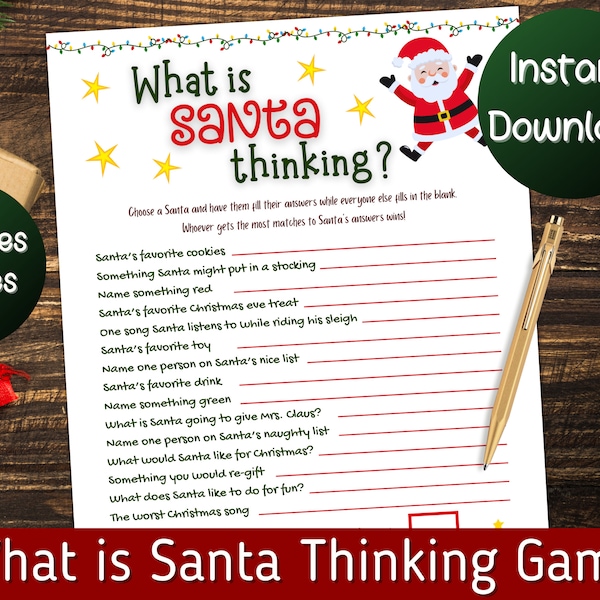 What is Santa Thinking Game - Etsy