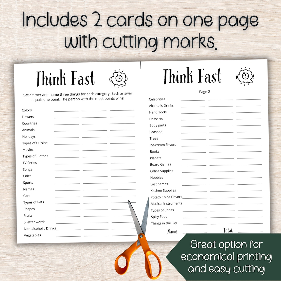 Think Fast Game | Ice Breaker Game | Office Party Game | Adult Party ...