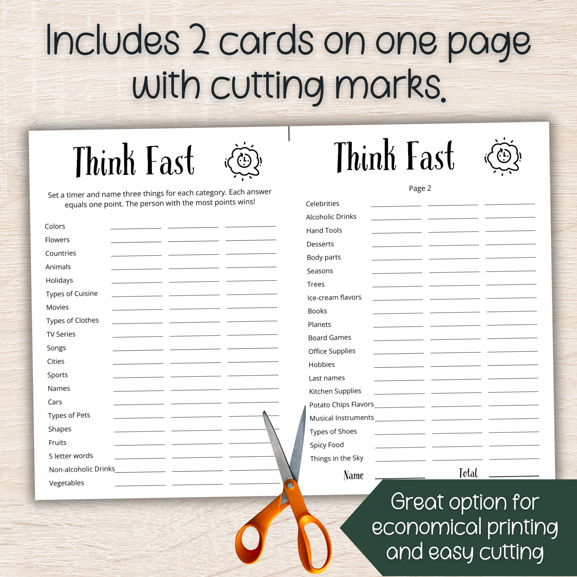 Think Fast Game | Ice Breaker Game | Office Party Game | Adult Party ...