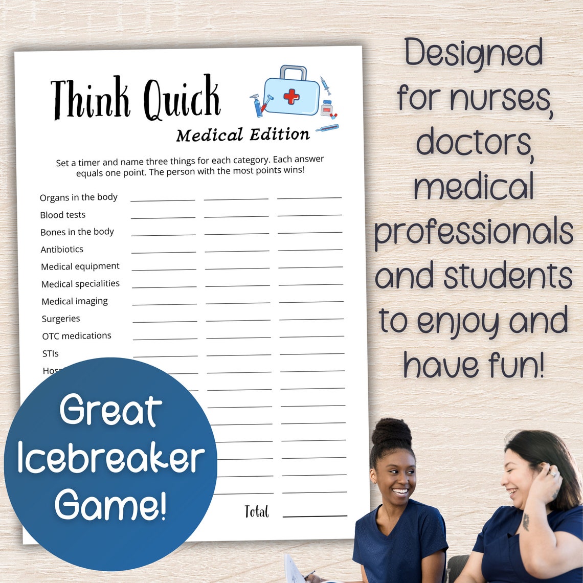 Medical Think Quick Game, Think Quick Game Health Related, Medical ...