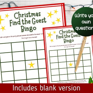 Christmas Find the Guest Bingo, Christmas Party Icebreakers, Holiday ...