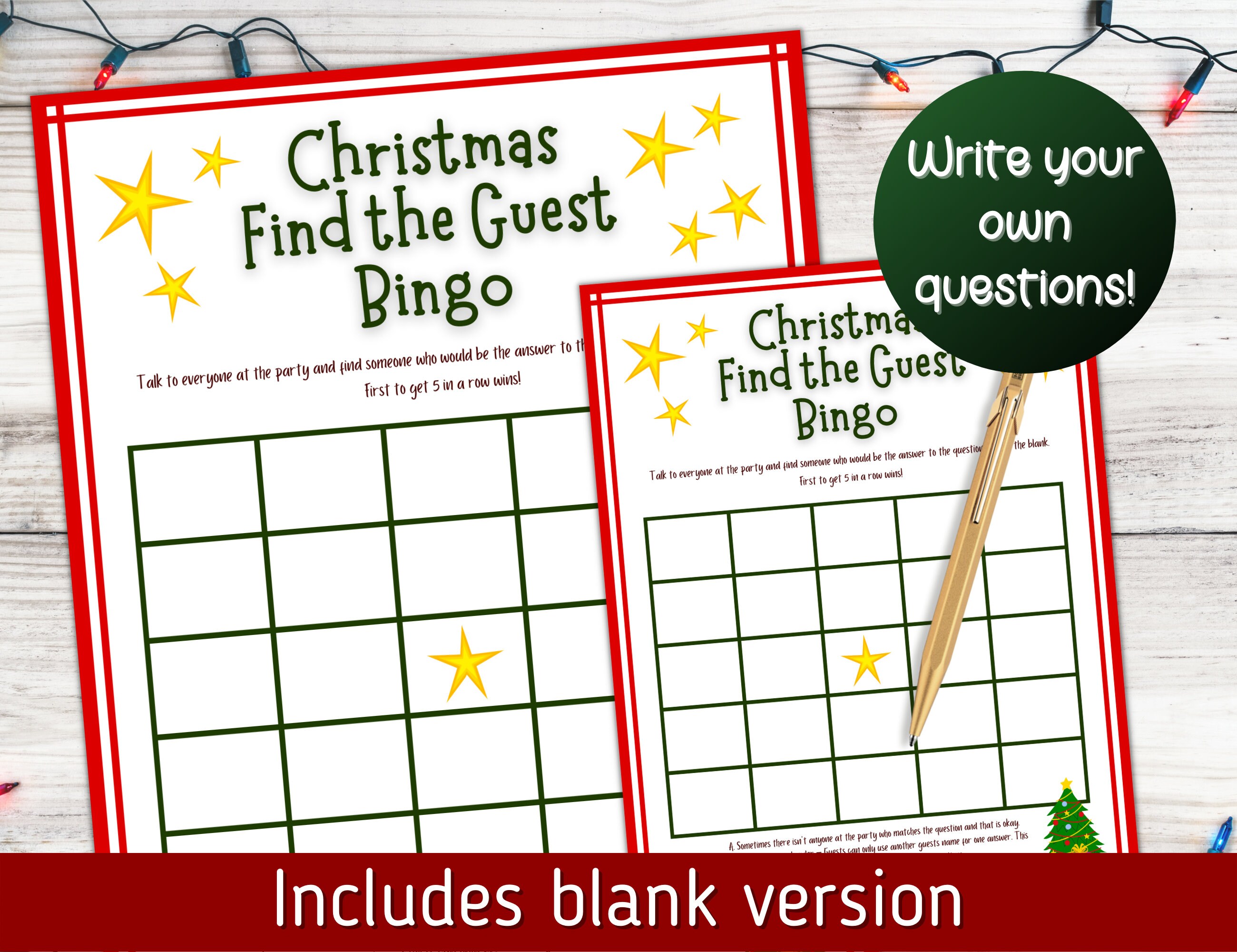 Christmas Find the Guest Bingo, Christmas Party Icebreakers, Holiday ...