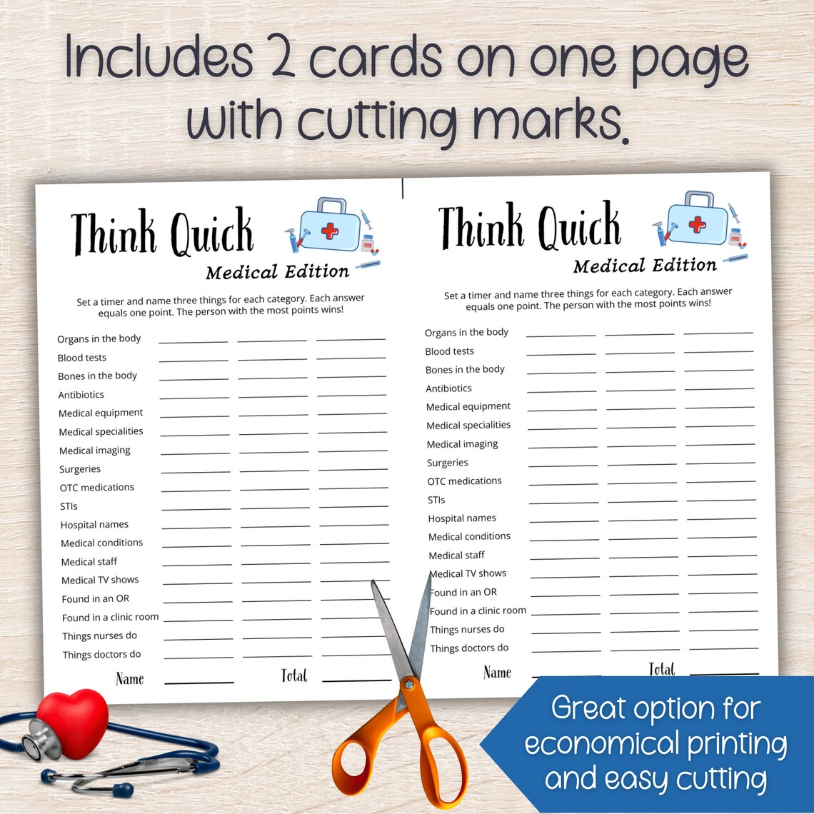 Medical Think Quick Game, Think Quick Game Health Related, Medical ...