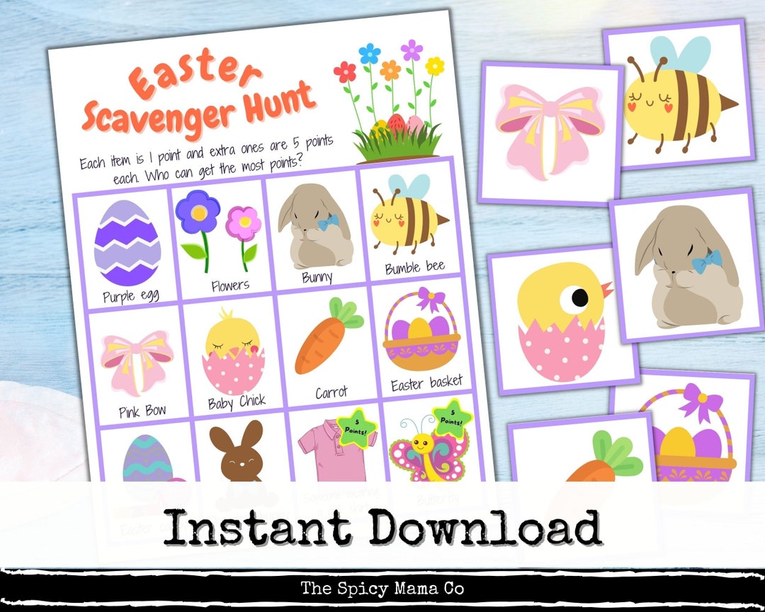 Easter Scavenger Hunt for Little Kids, Indoor Easter Scavenger Hunt ...
