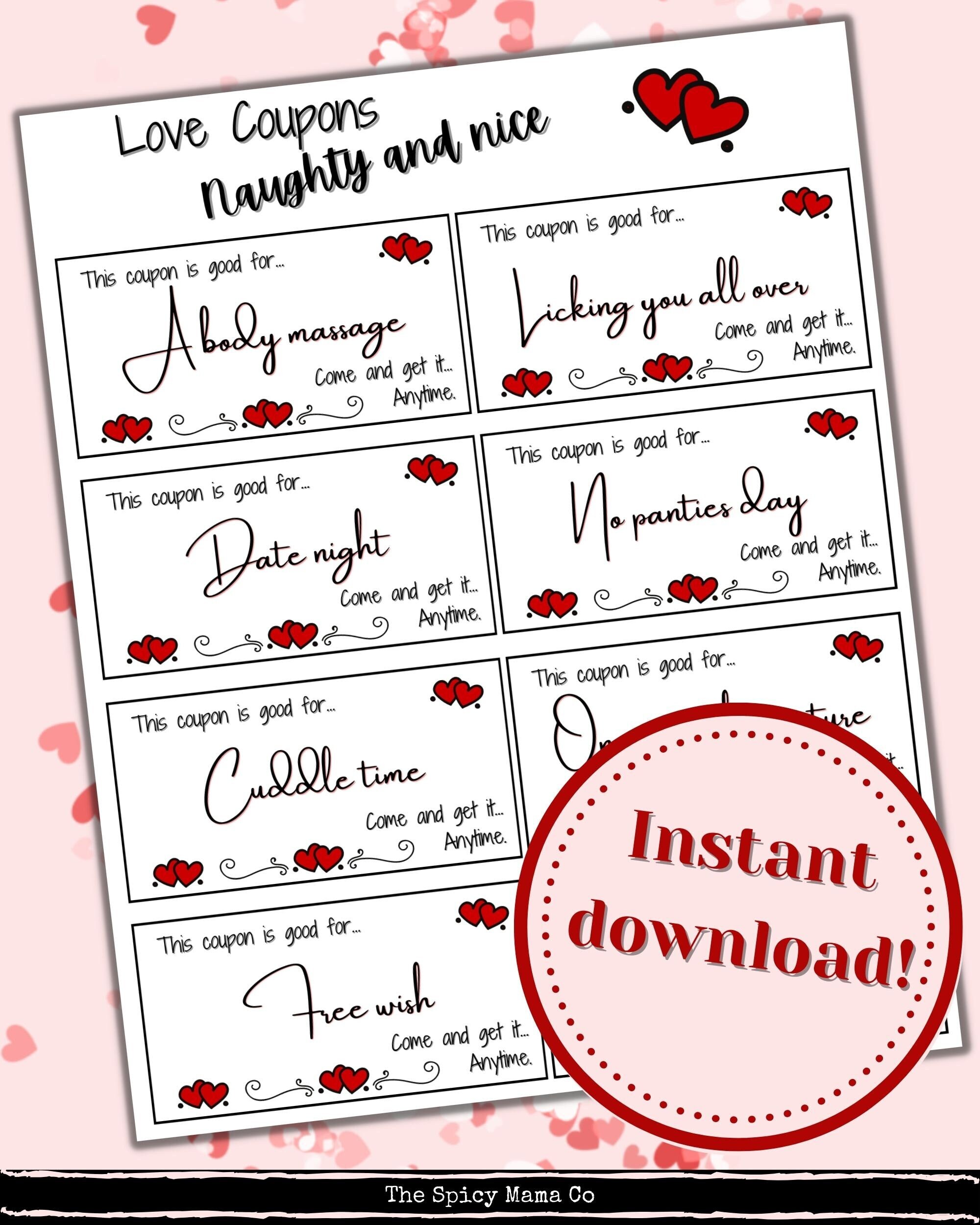 Printable Love Coupons Dirty