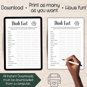 Think Fast Game | Ice Breaker Game | Office Party Game | Adult Party ...