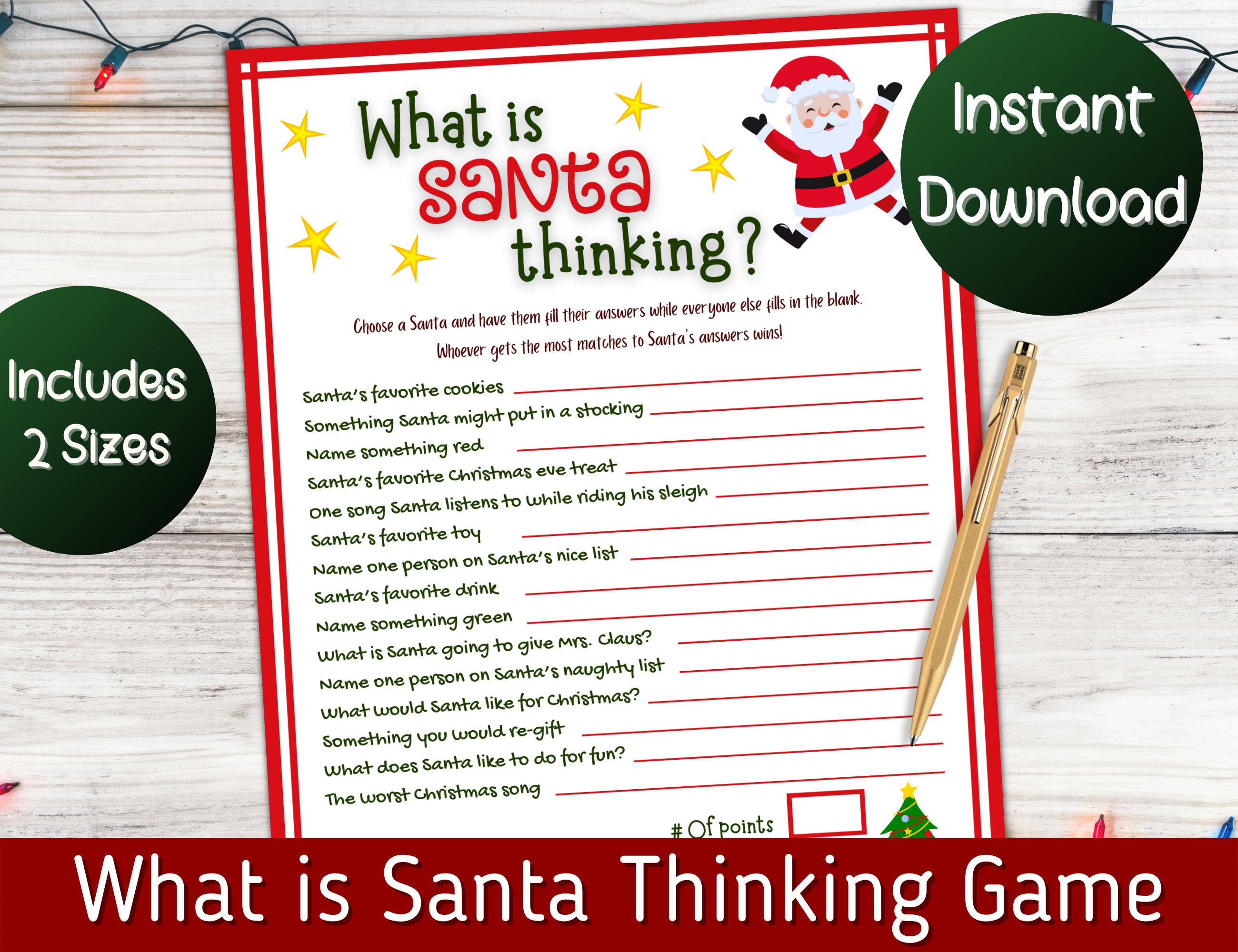 What is Santa Thinking Game, Christmas Game for Adults, Holiday Party ...