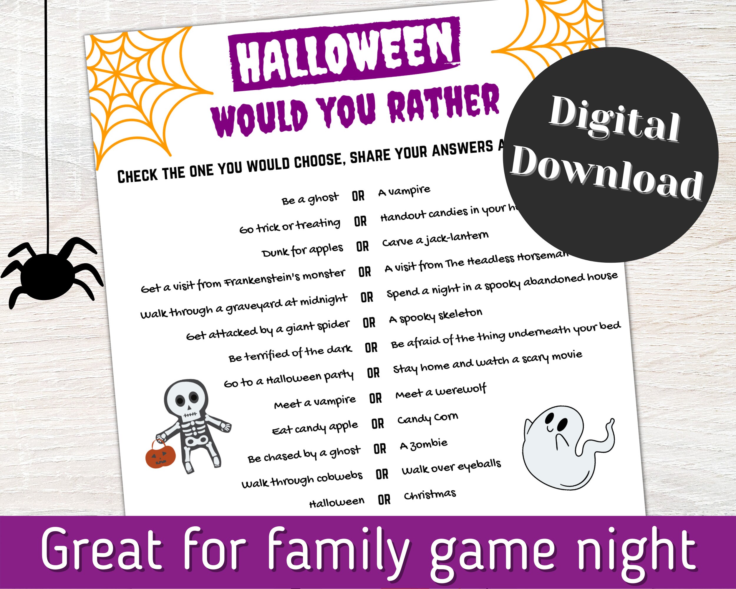 Fun Halloween Games Printable, Halloween Games for Kids, Halloween Game ...