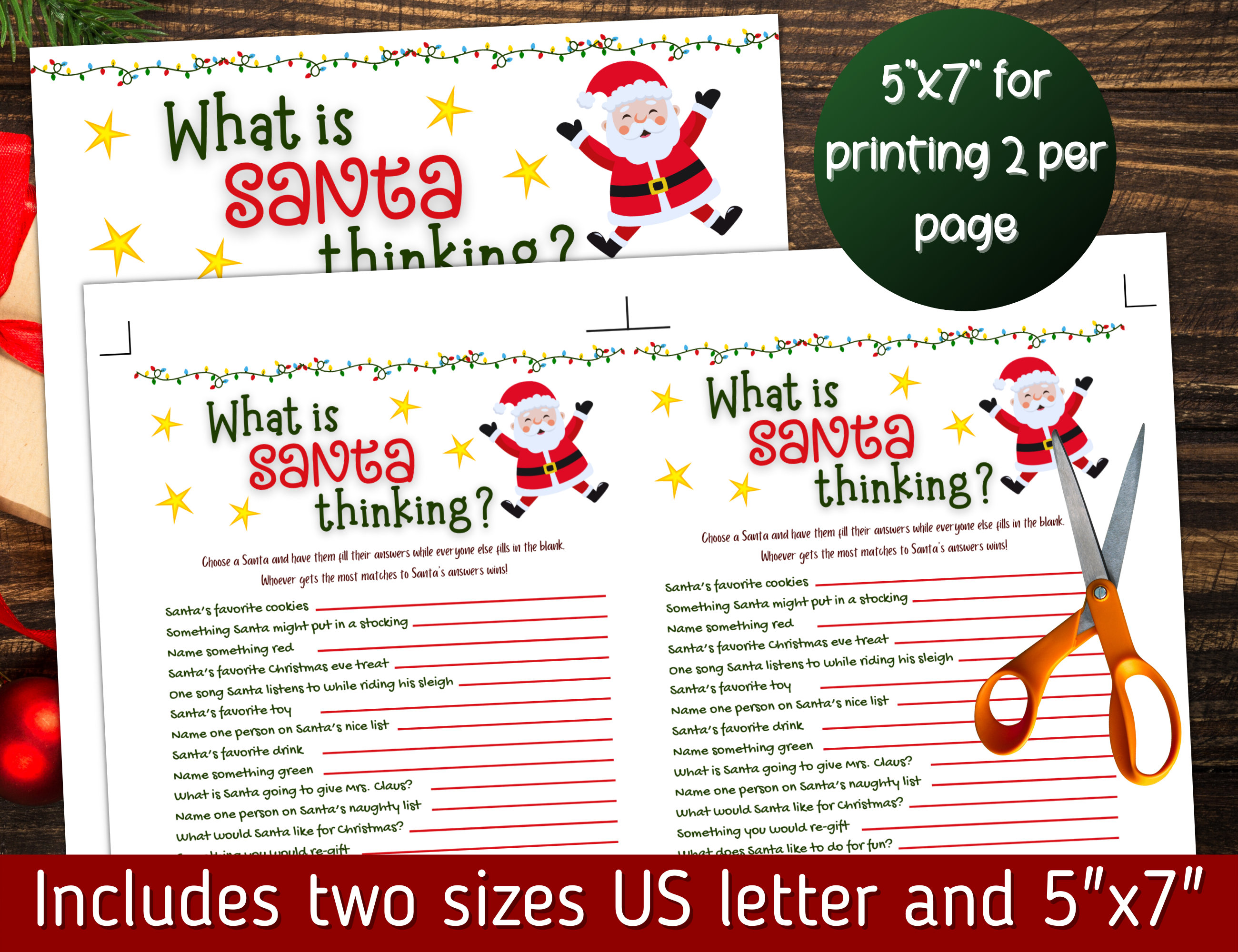 What is Santa Thinking Game, Christmas Game for Adults, Holiday Party ...