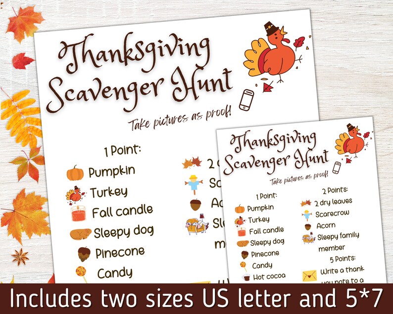 Thanksgiving Scavenger Hunt | Thanksgiving Kids Activity | Thanksgiving ...