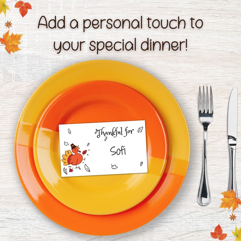 DIY Thanksgiving Place Cards, Thanksgiving Coloring Place Cards, Kids ...