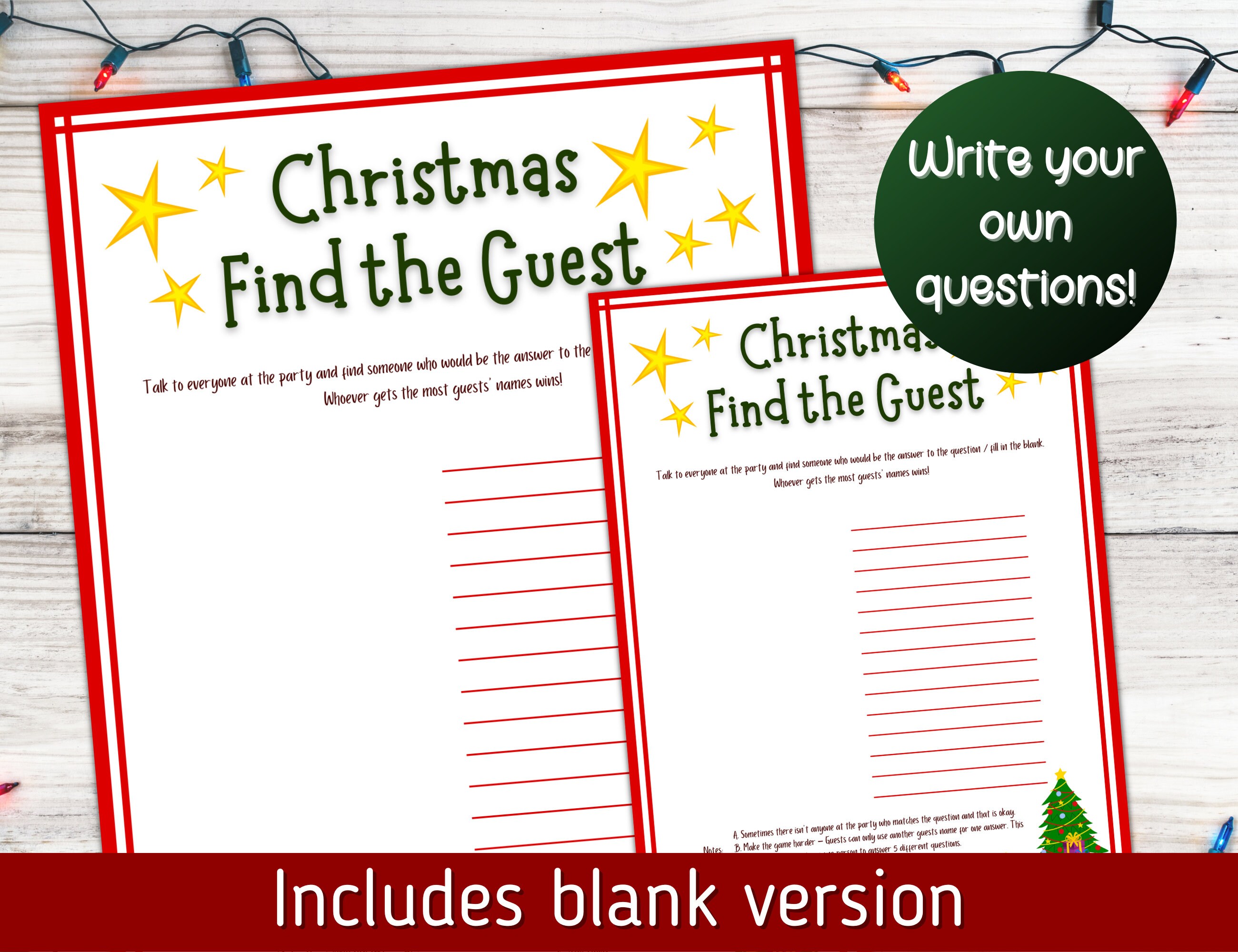 Christmas Find the Guest Game, Christmas Party Icebreakers, Holiday ...
