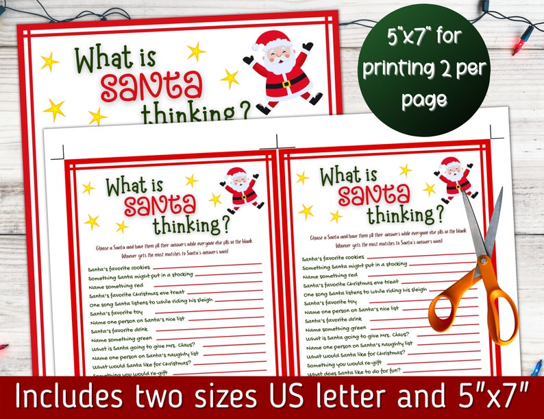 What is Santa Thinking Game, Christmas Game for Adults, Holiday Party ...