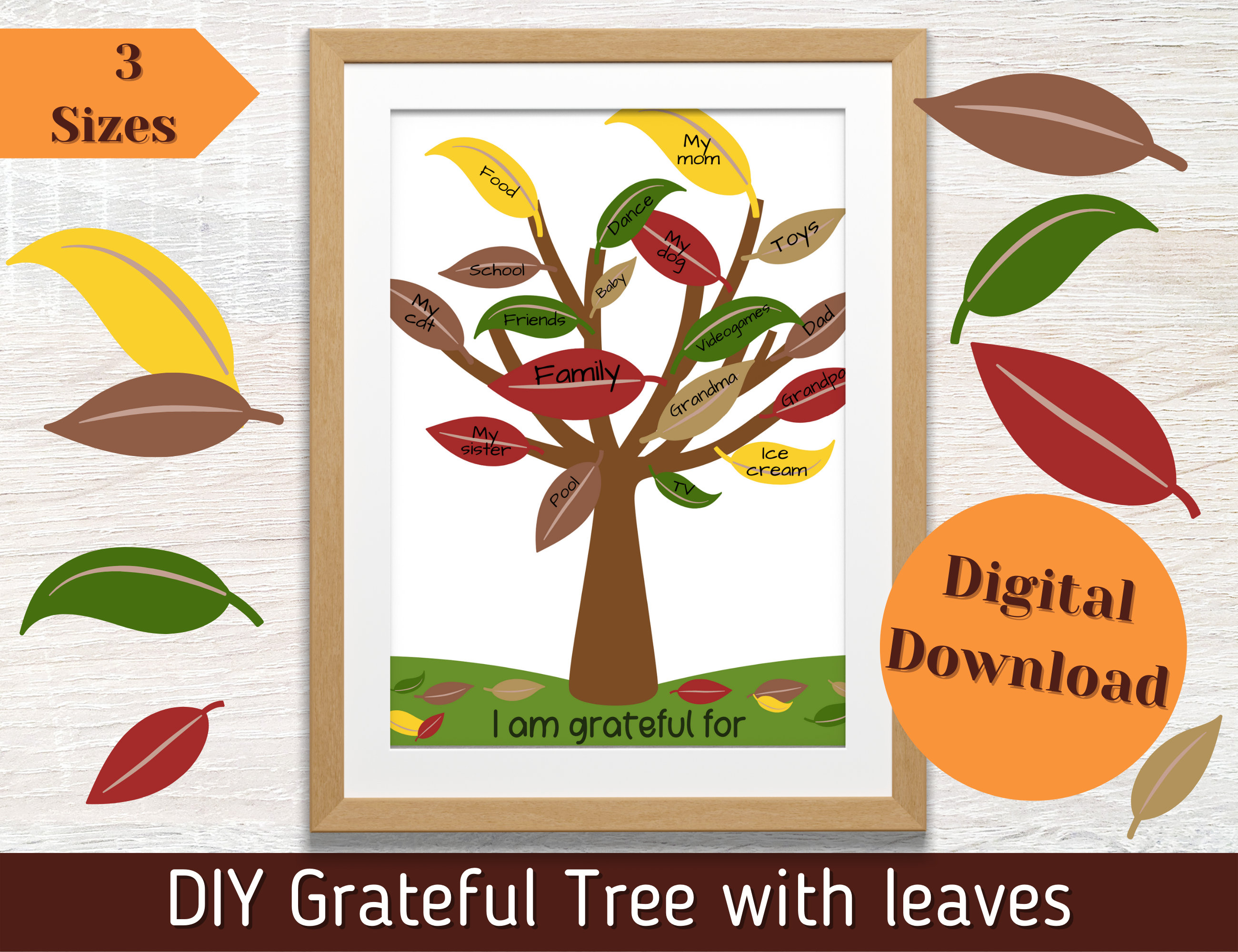 Thanksgiving Gratitude Tree, Grateful Tree, Printable Tree for ...