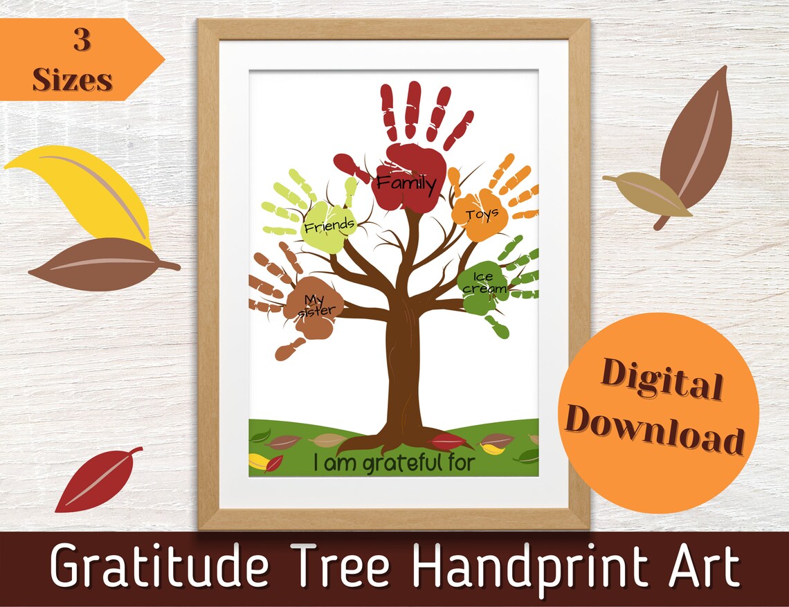 Thanksgiving Handprint Art, Thanksgiving Gratitude Tree Handprint Art ...