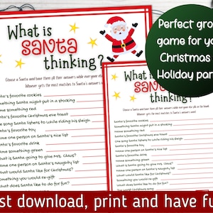What is Santa Thinking Game, Christmas Game for Adults, Holiday Party ...