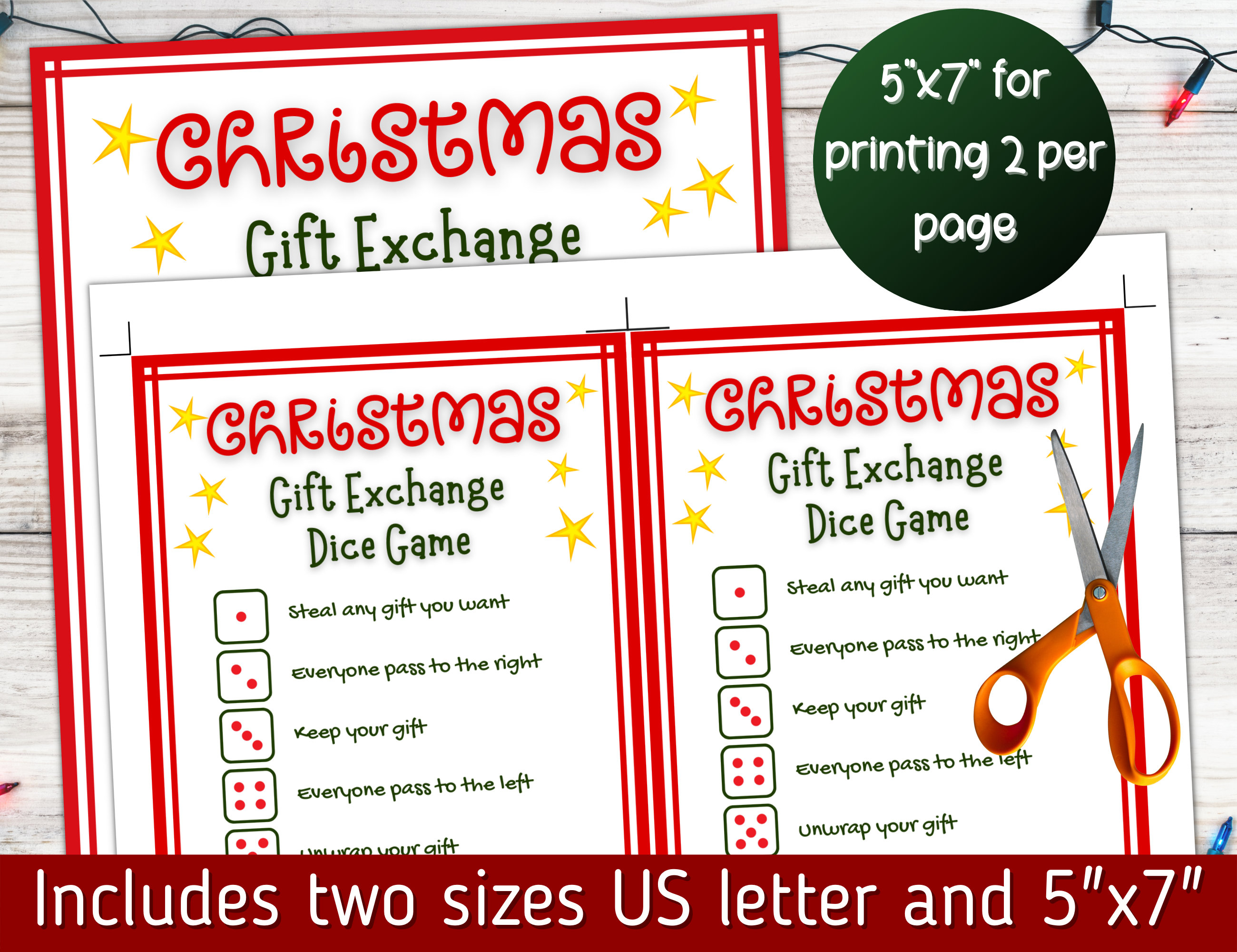 Christmas Gift Exchange Dice Game, Christmas Group Party Game, Office ...
