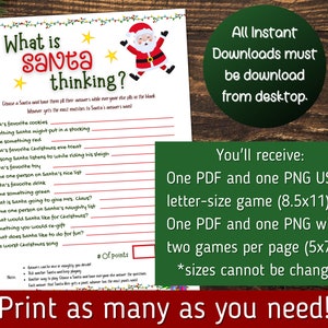 What is Santa Thinking Game, Christmas Game for Adults, Holiday Party ...