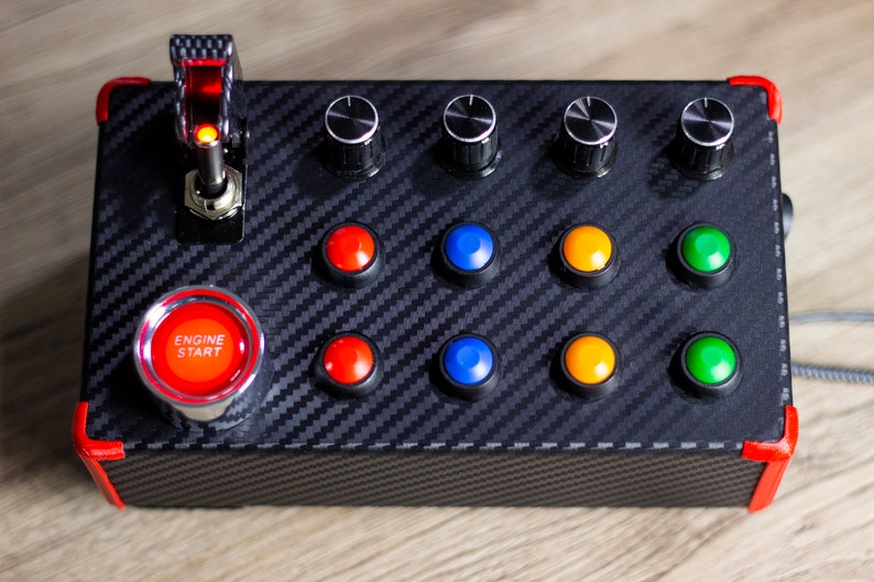 Buttonbox Sim Racing Button Box 22 Functions Lever Start Light - Etsy