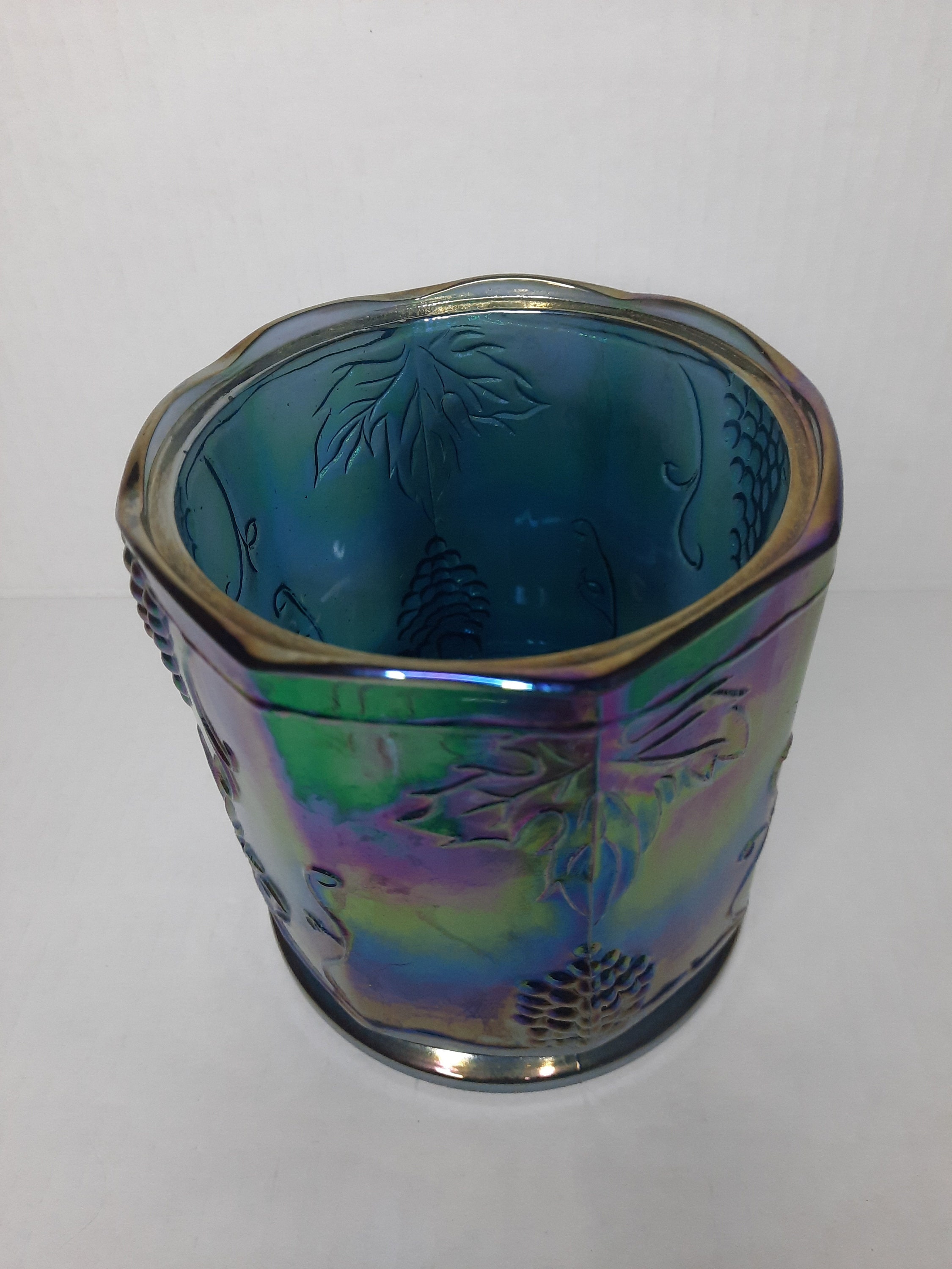 Indiana Depression Glass, Grape Motif, Blue Glass, Birthday Gift for ...