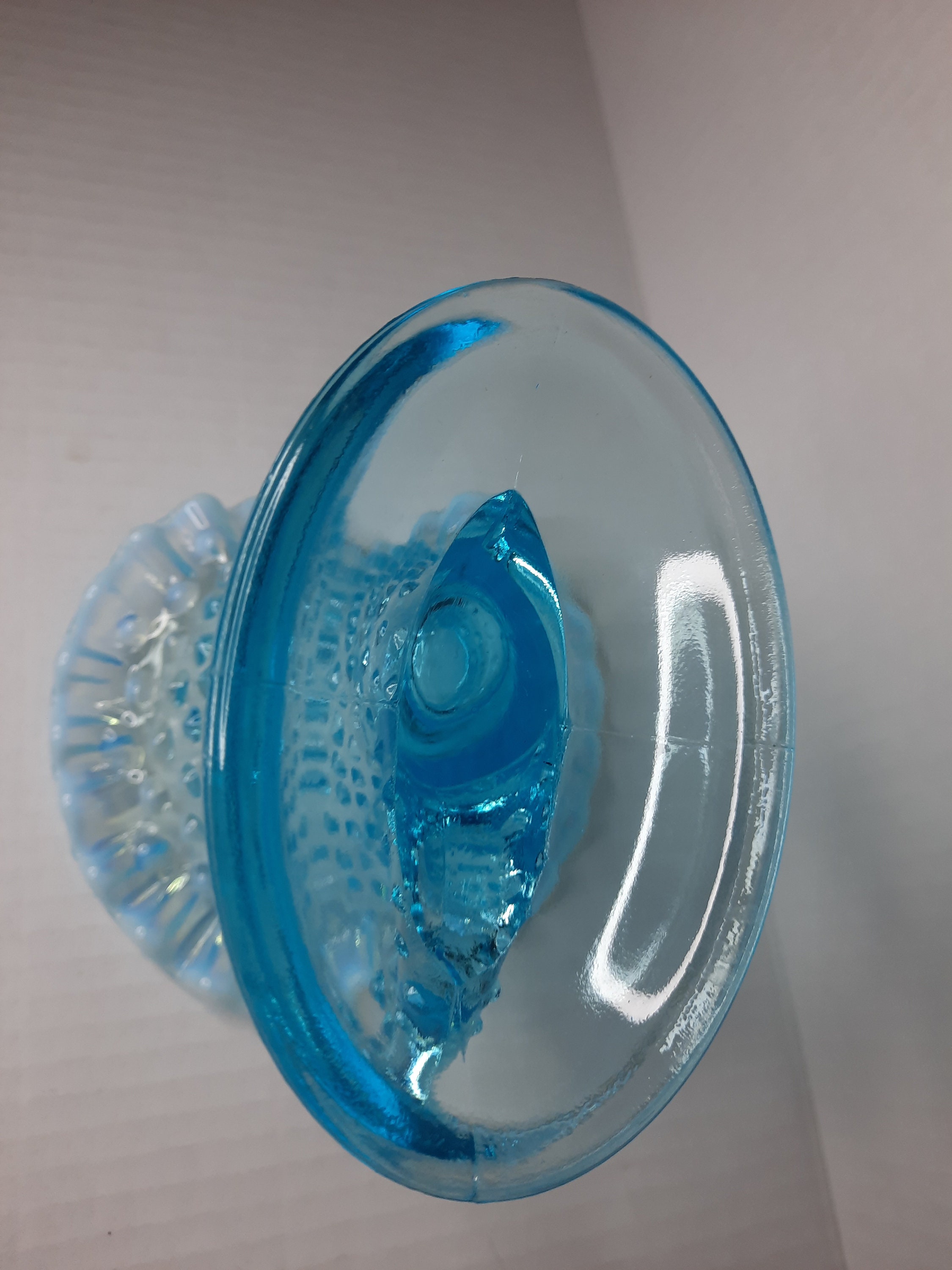 Fenton Colonial Blue Cornucopia Vase, Fenton Candleholder, Midcentury ...