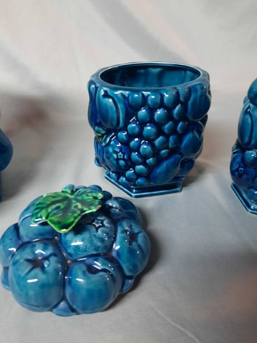 Inarco Mood Indigo Blue Canister Set, Retro Kitchen Decor, Midcentury ...