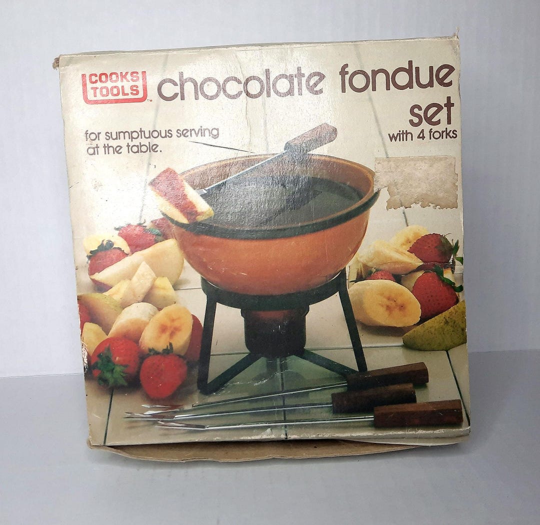 Chocolate Fondue Kit, 1983 Cooks Tools Set, Dessert Set, Mothers Day ...