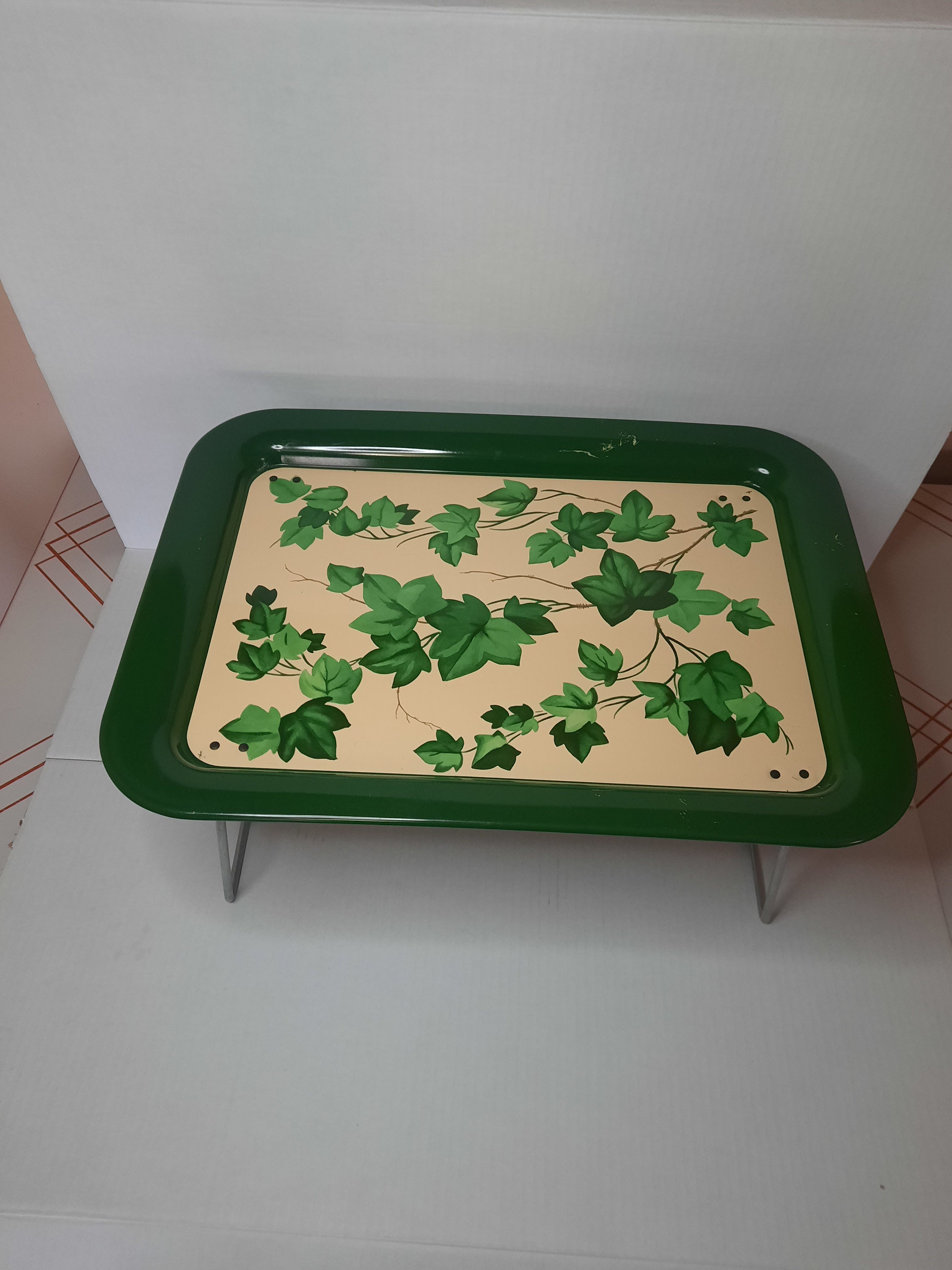 Metal Lap Tray, 1950s Ivy Motif Tray, Folding Tray, Mothers Day Gift ...