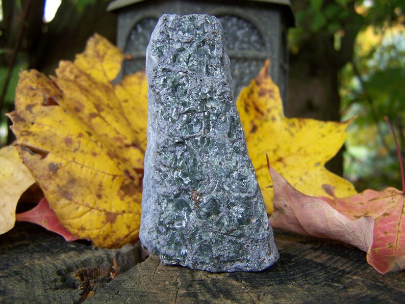 Rare Deep Green Slag Glass Tower Authentic Iron Ore Slag | Etsy