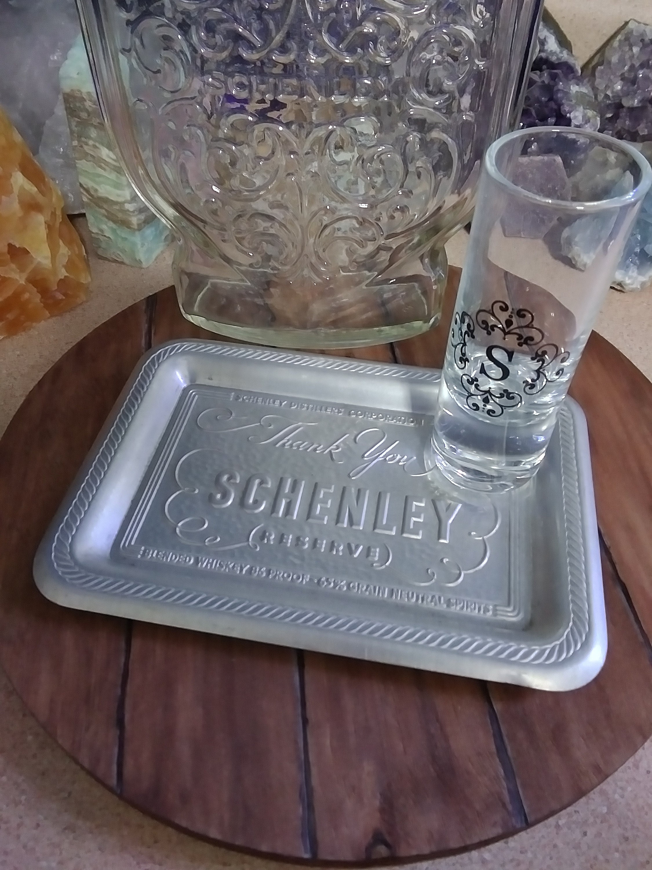 Schenley Whiskey Set Vintage Schenley Embossed Whiskey Bottle Tip Tray ...