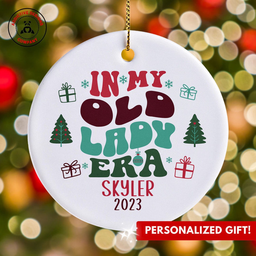Personalized Old Lady Ornament, Custom Gift for Old Lady Christmas ...