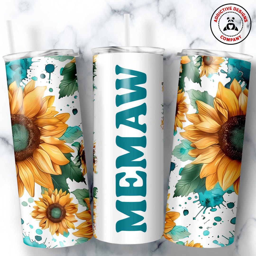 Memaw Tumbler, Skinny Tumbler Gift for Southern Grandmother, Floral ...