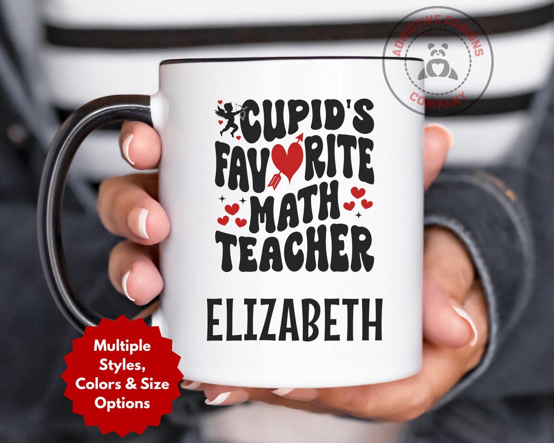 Personalized Cupid's Favorite Math Teacher Mug, Custom Gift for Math ...