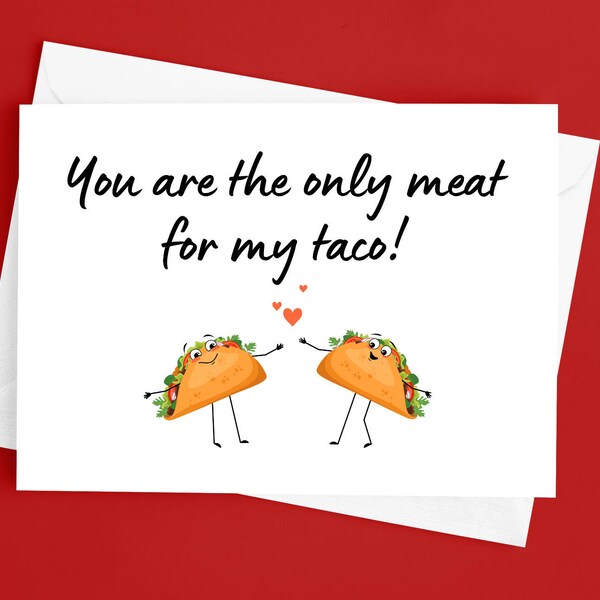 Taco Valentine Card - Etsy