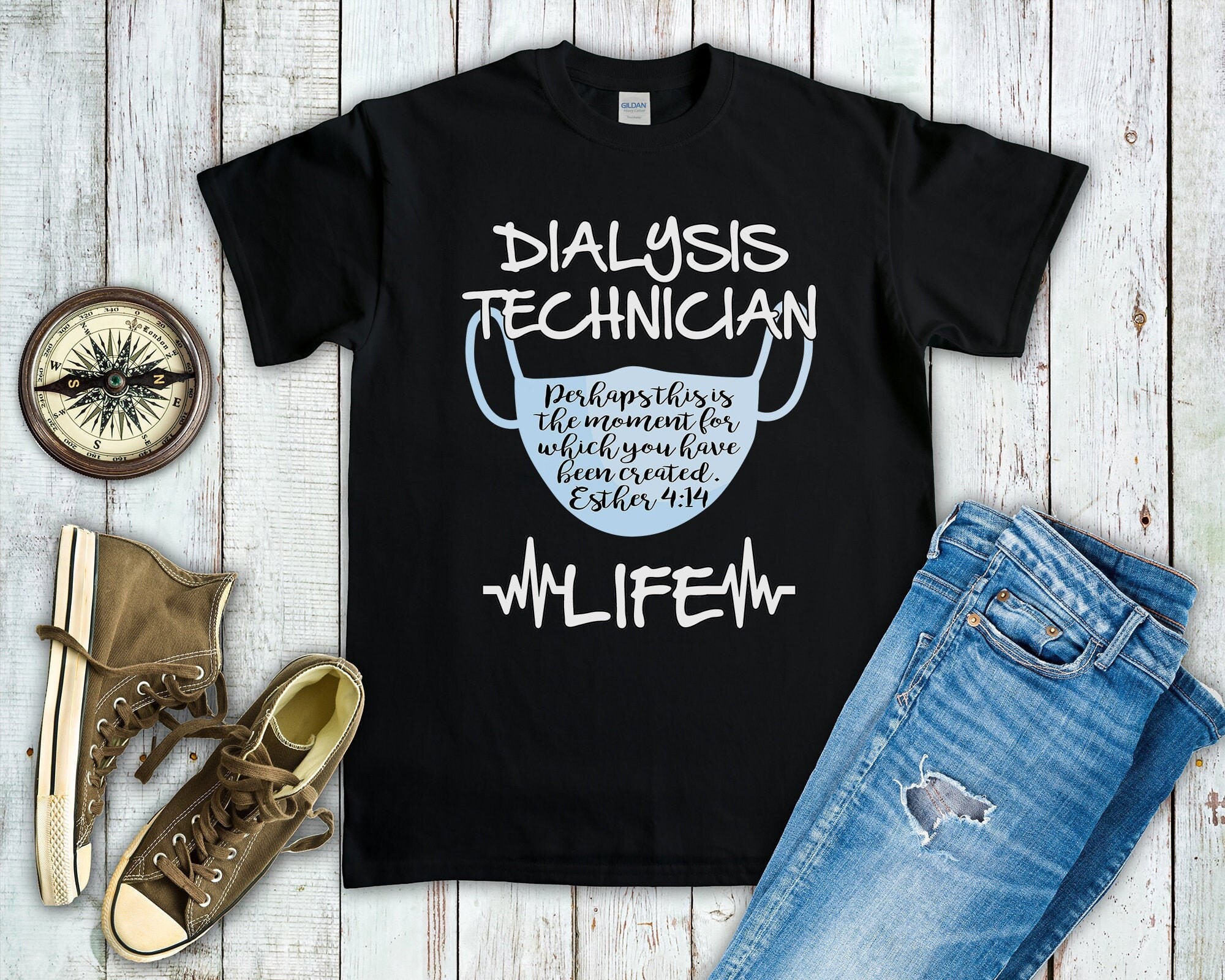 Dialysis Technician Life Bible Verse Mask short-sleeve Unisex | Etsy