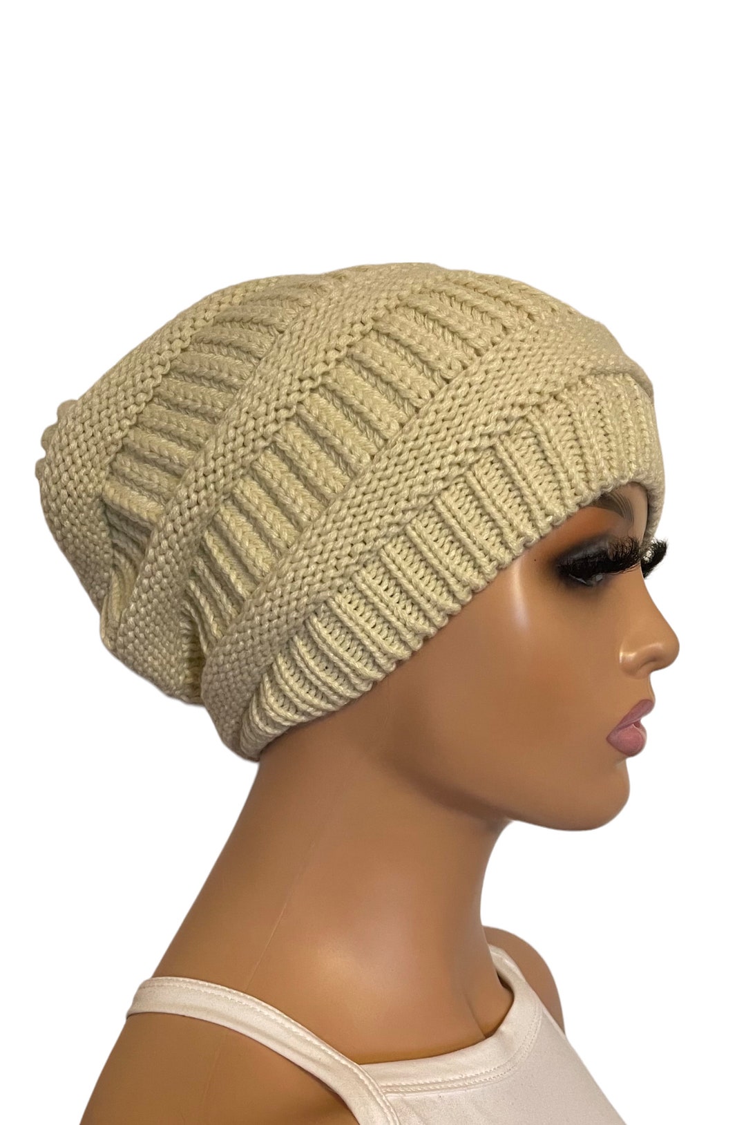Satin Lined Slouch Beanie | Over Sized Beanie - Etsy
