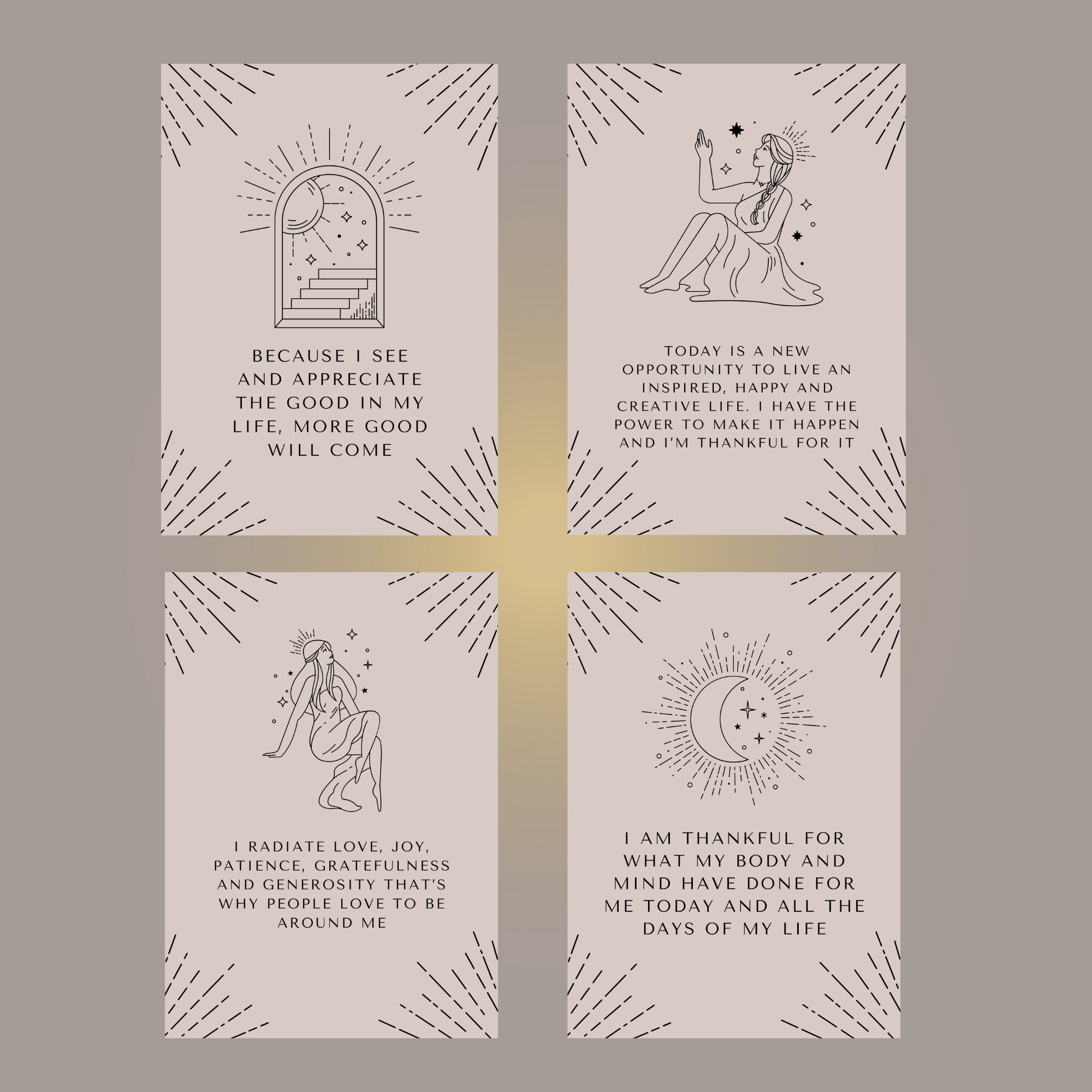 Gratitude Growth Affirmation Cards Digital Download, 20 Affirmations ...