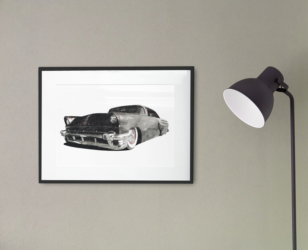 Custom Hot Rod Portrait - DIGITAL DOWNLOAD DELIVERY - Watercolor Sketch ...