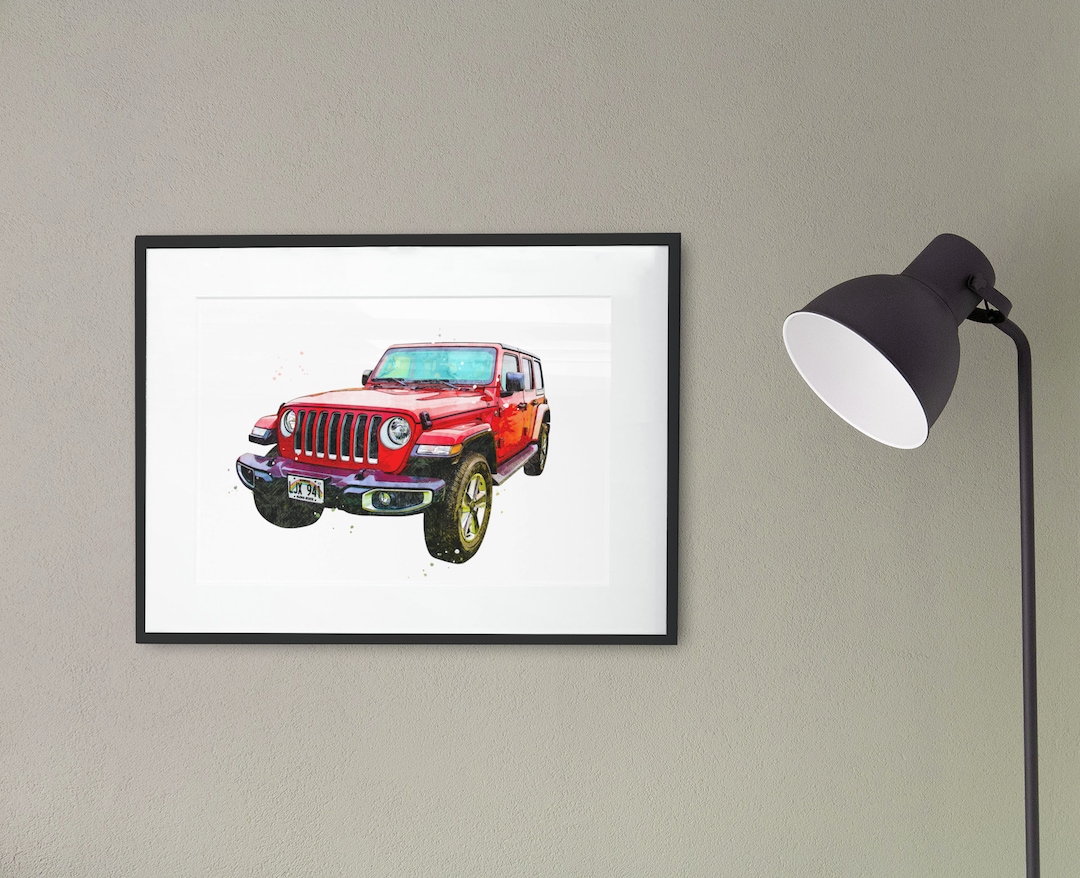 Custom Jeep Portrait - DIGITAL DOWNLOAD DELIVERY - Watercolor Sketch ...