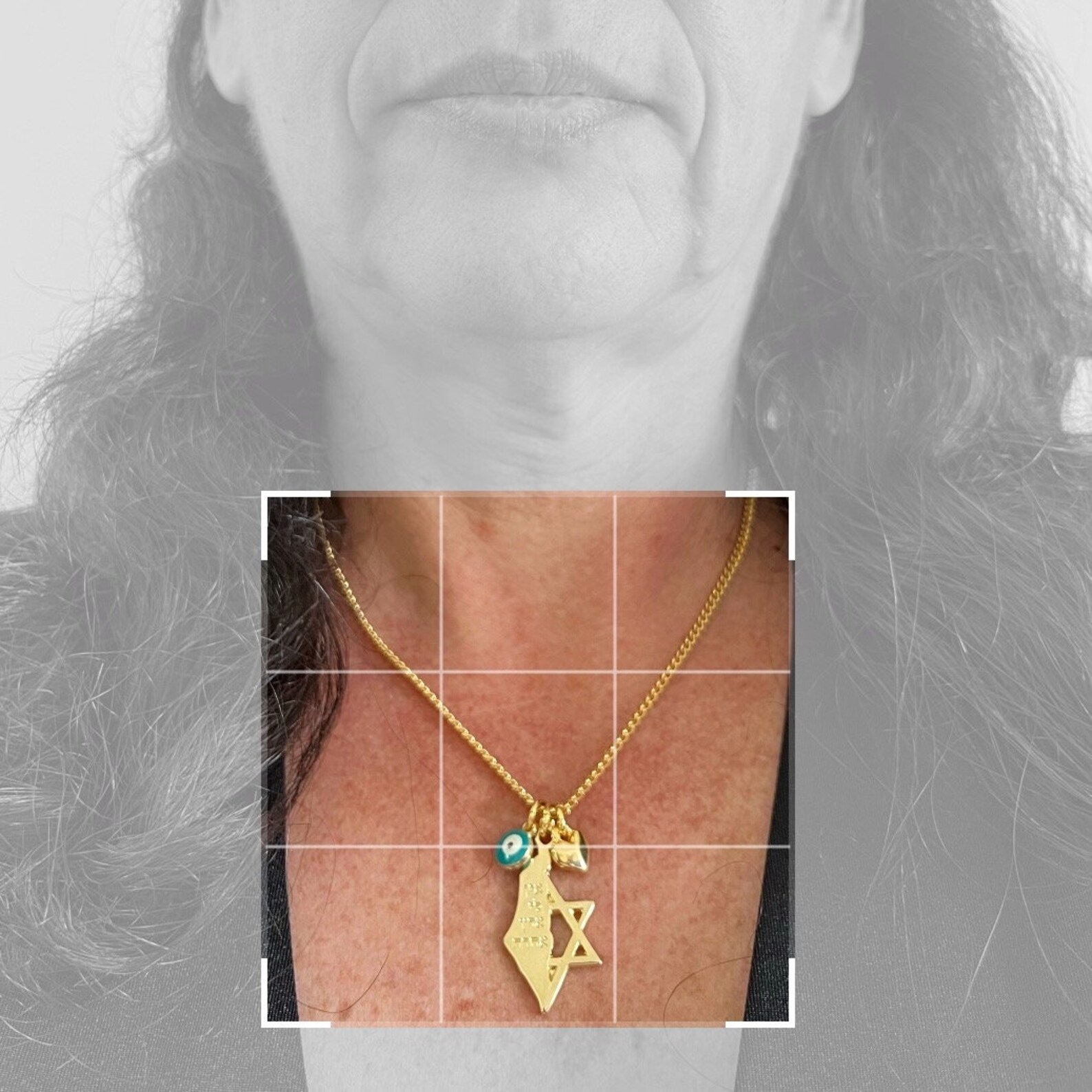 Map of Israel Necklace, Gold Necklace and Map of Israel Pendant With ...