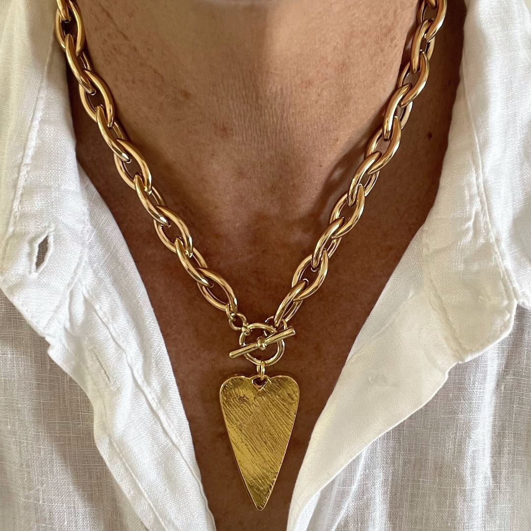 Chunky Necklace, Chunky Gold Necklace, Statement Gold Necklace ...