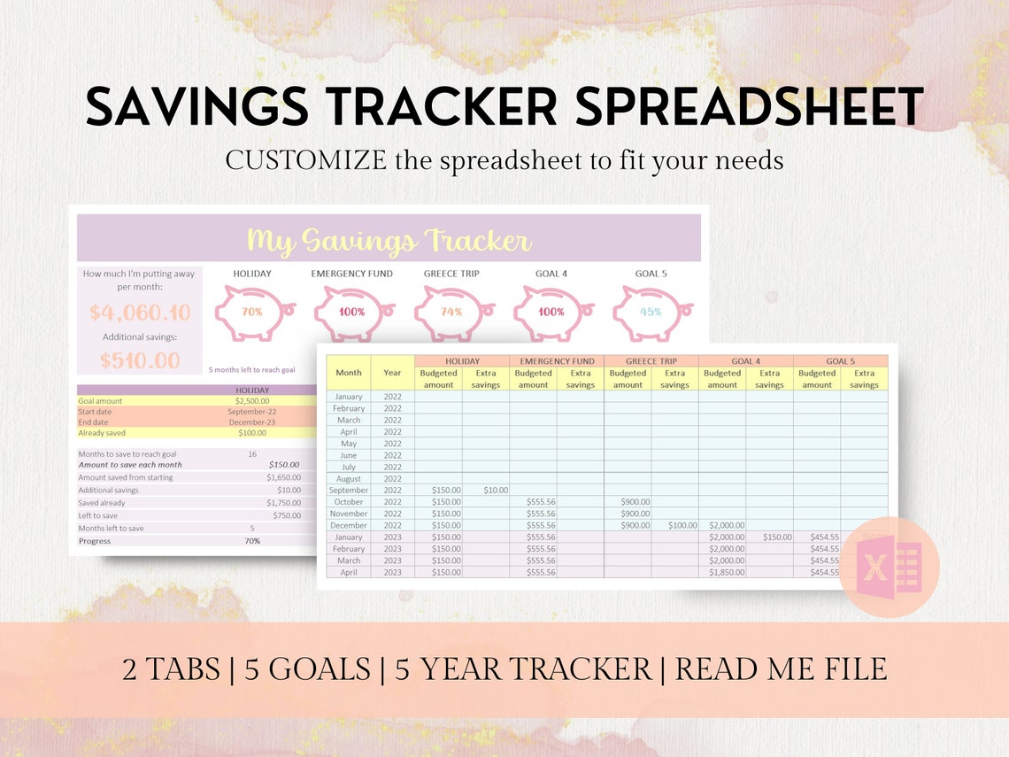 Savings Tracker Spreadsheet Savings Binder Sinking Funds Tracker ...