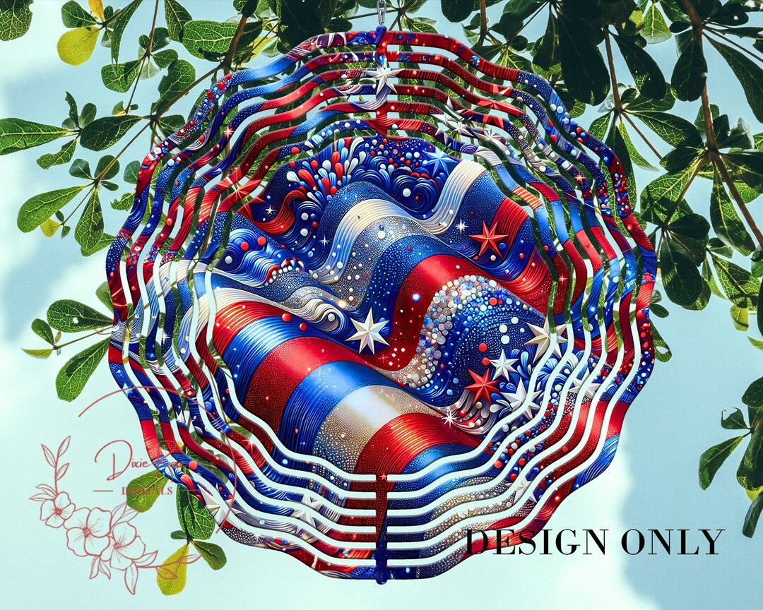 Patriotic Wind Spinner PNG: 4th of July American Flag Sublimation ...