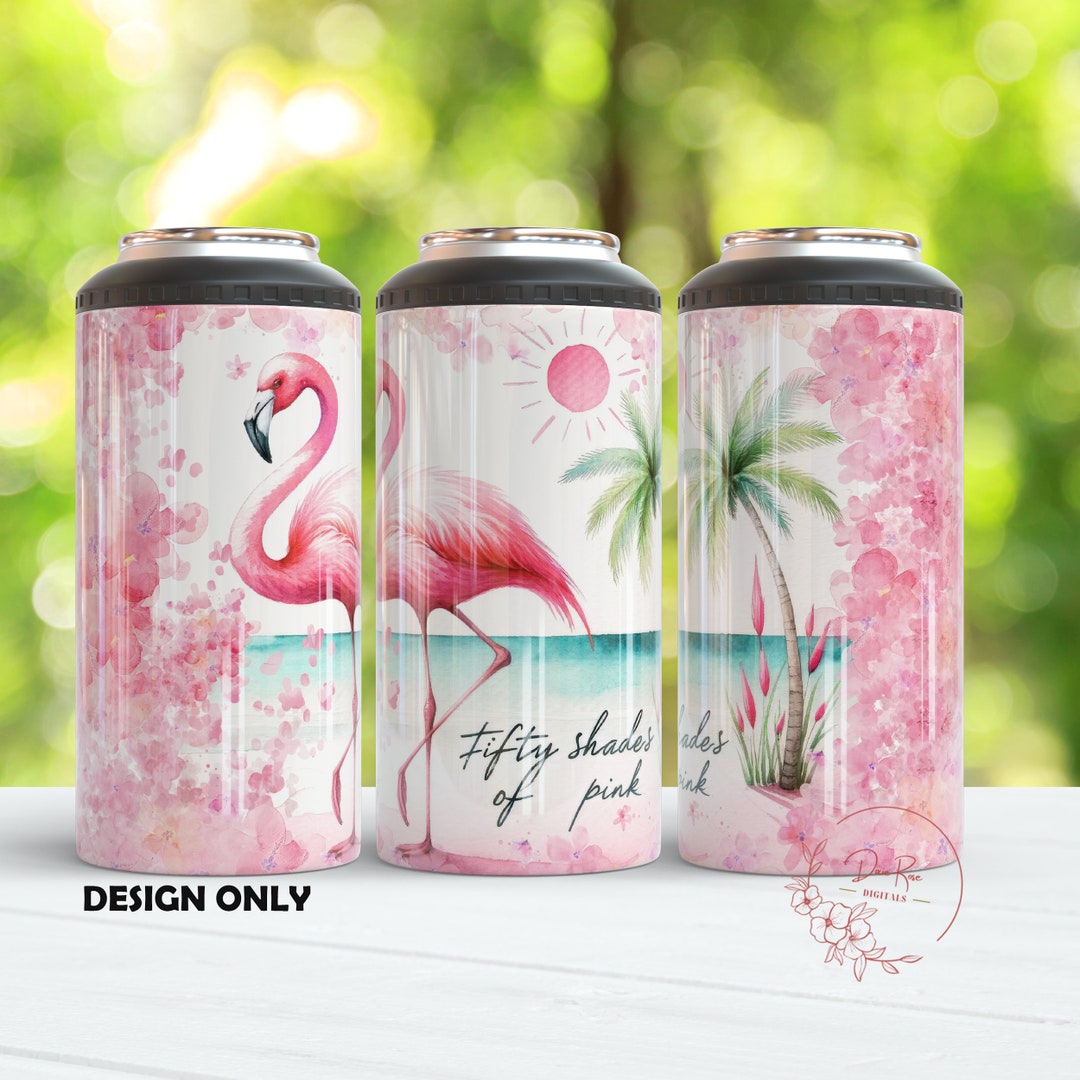 Flamingo 4 in 1 Can Cooler Wrap PNG Design, Summer 4in1 Can Cooler ...