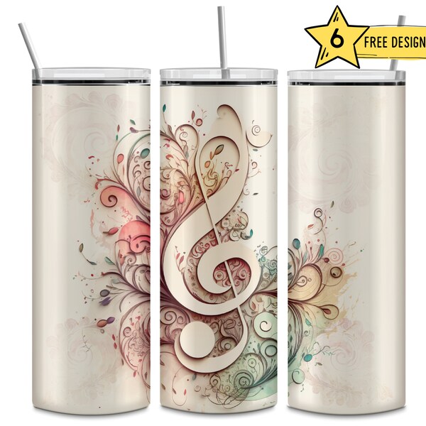 Music Note Tumbler Wrap Svg - Etsy