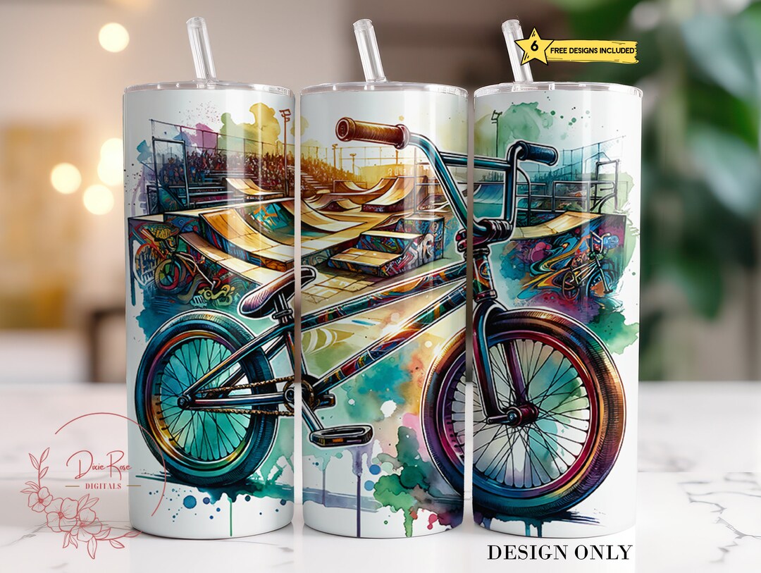BMX Bike Tumbler Wrap: Freestyle Motocross Design (digital Download) - Etsy