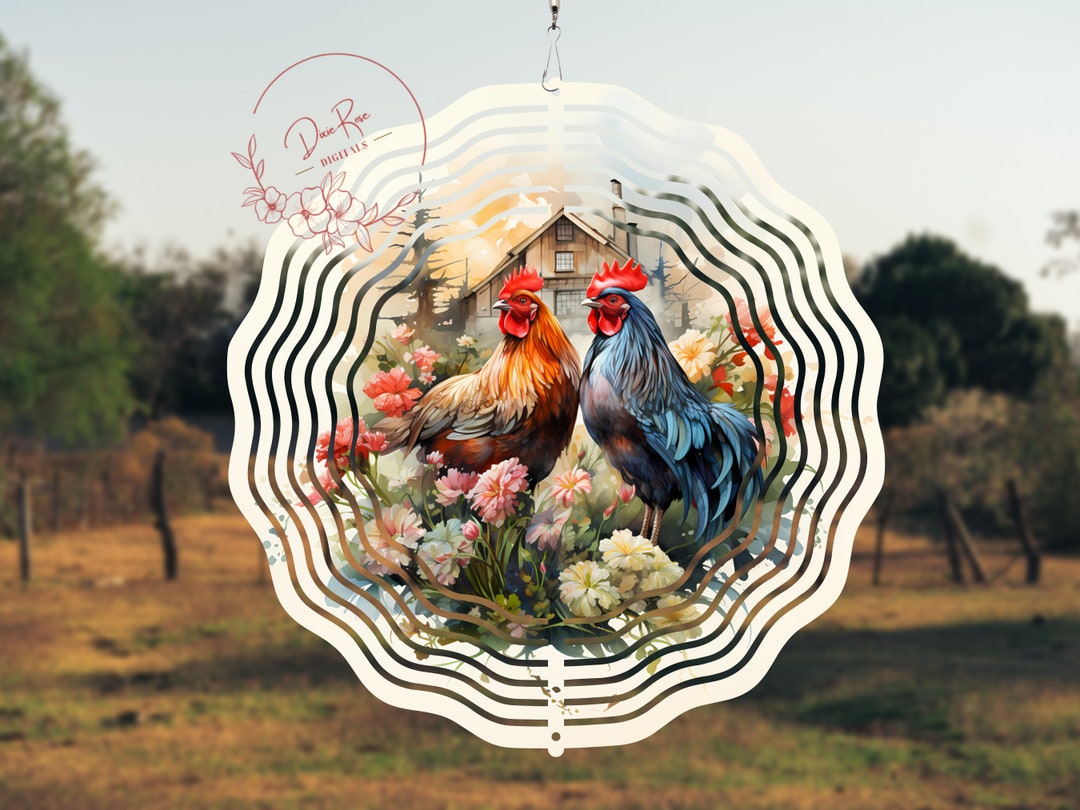 Chickens Wind Spinner PNG, Roosters Wind Spinner Sublimation Designs ...
